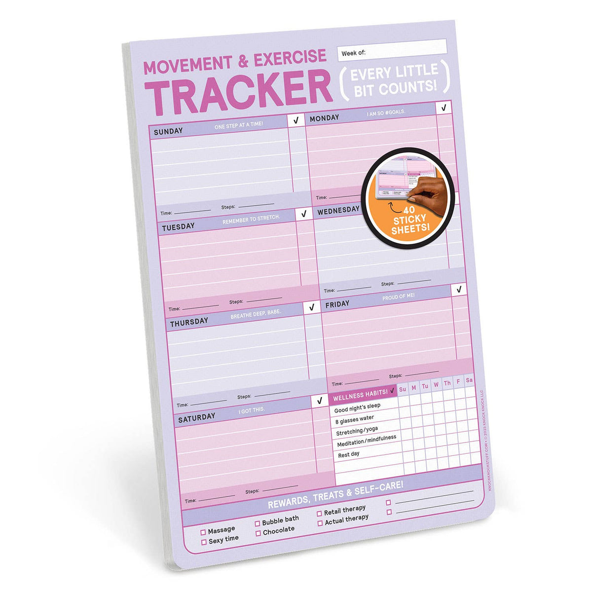 Movement & Exercise Tracker Big & Sticky Notepads – Kazoodles Toys