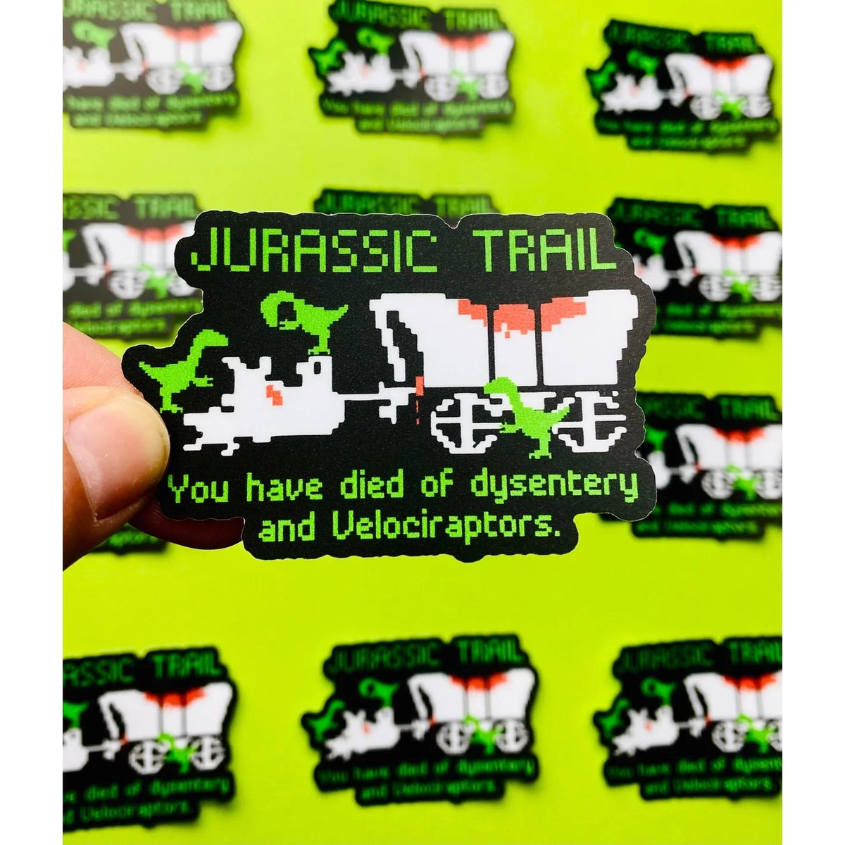 Jurassic Oregon Trail Sticker Eighties Sticker – Kazoodles Toys