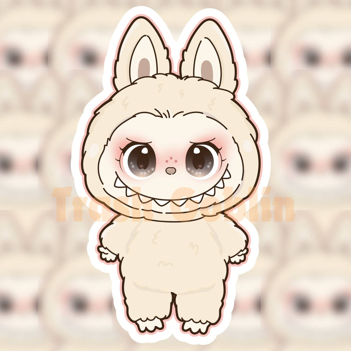 Cream Labubu Vinyl Sticker – Kazoodles Toys