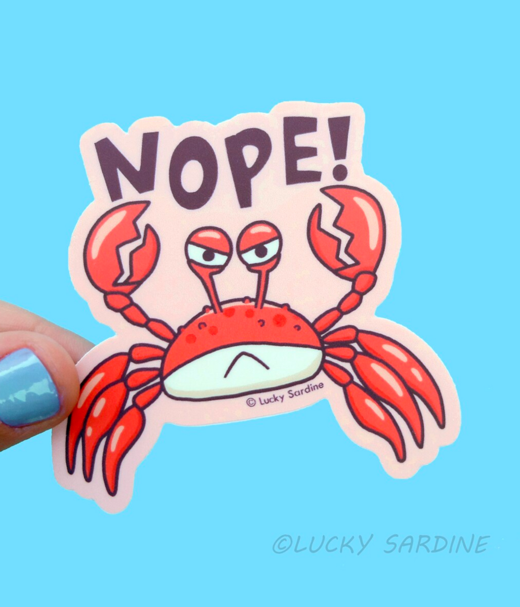Crab Nope Vinyl Sticker – Kazoodles Toys