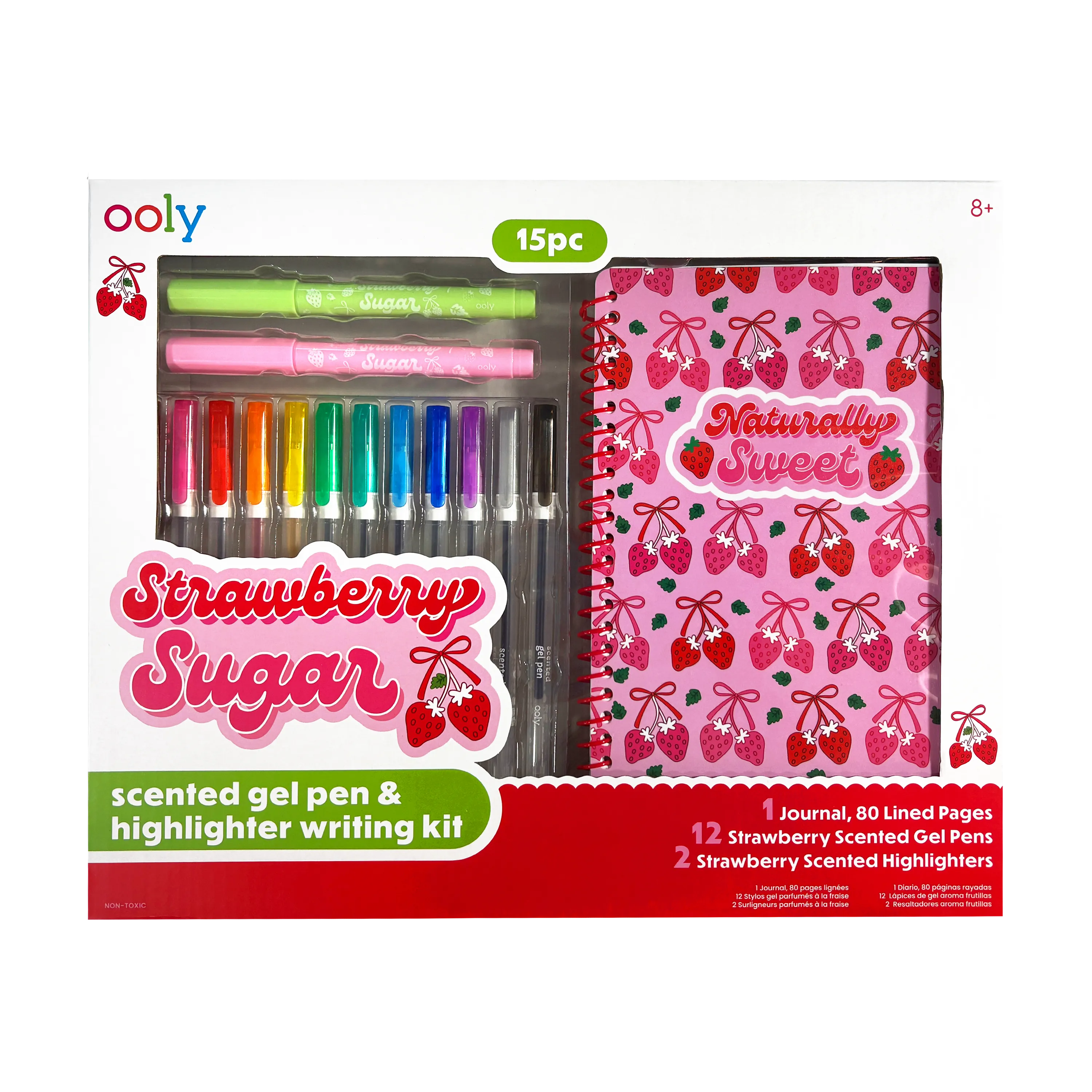 Strawberry Sugar: Scented Gel Pen & Highlighter Writing Kit – Kazoodles ...