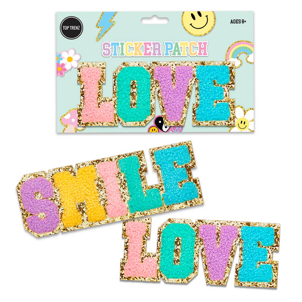 Chenille Sticker Patch -Words – Kazoodles Toys
